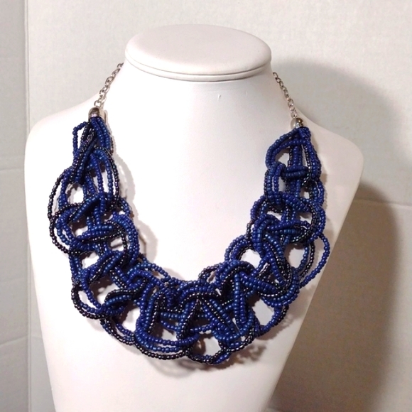 Jewelry | Strings Of Navy And Black Tiny Glass Beads Loosely Looped ...